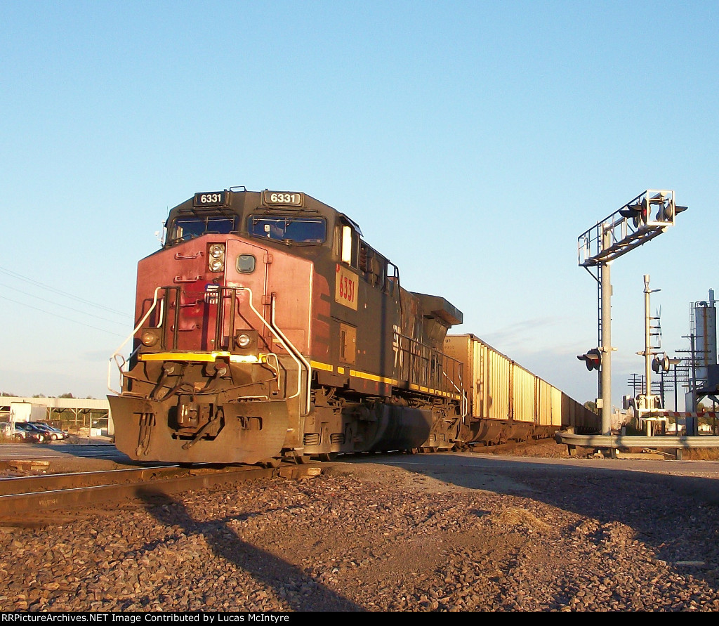 UP 6331 DPU on eastbound UP loaded coal train